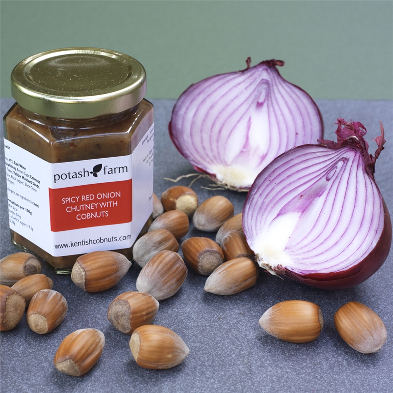 Handmade Spicy Red Onion Chutney with Kentish Cobnuts | Kentish Cobnuts ...